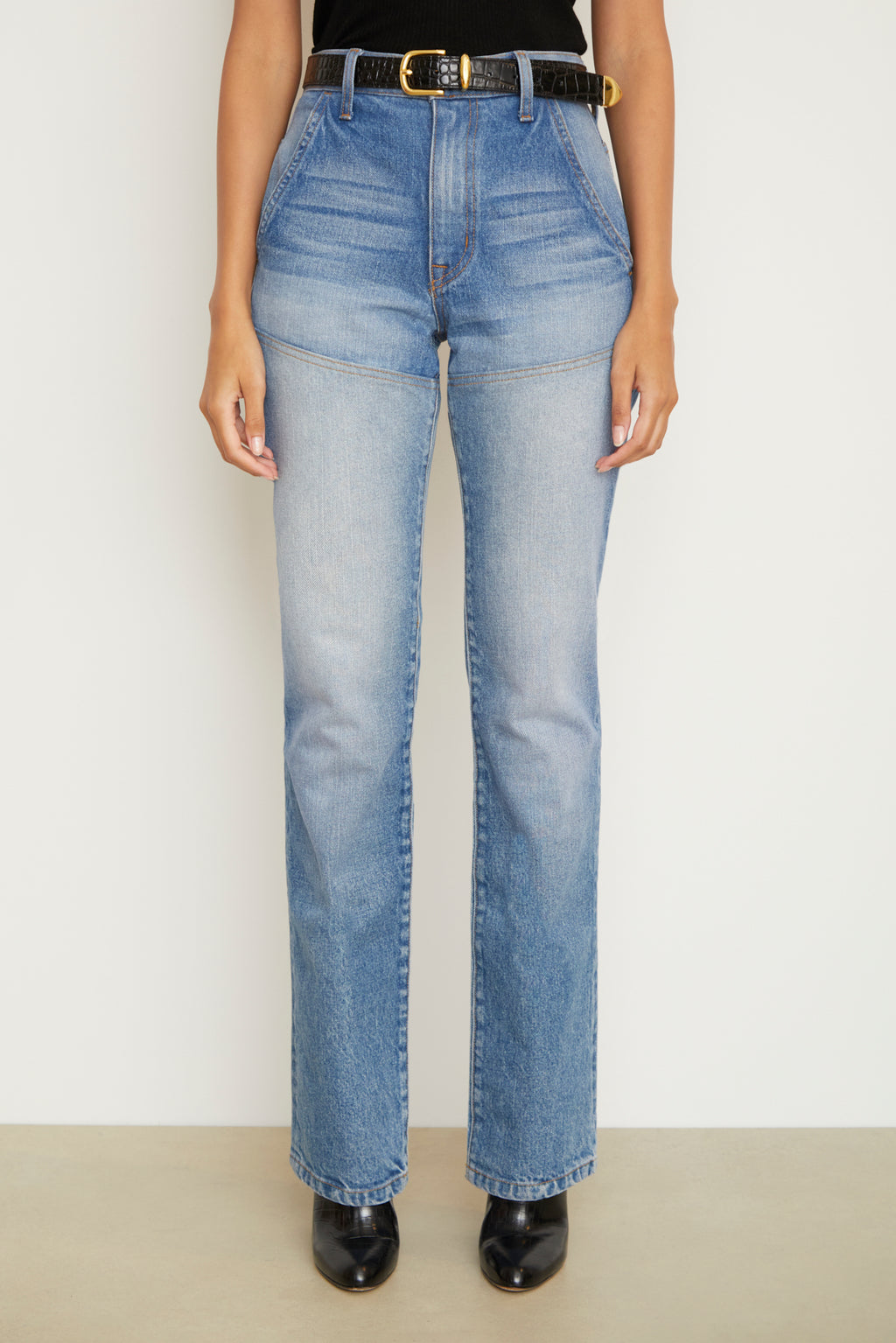 The Wyatt Two Toned Denim in Indigo and Vintage Blue – BRANDON MAXWELL